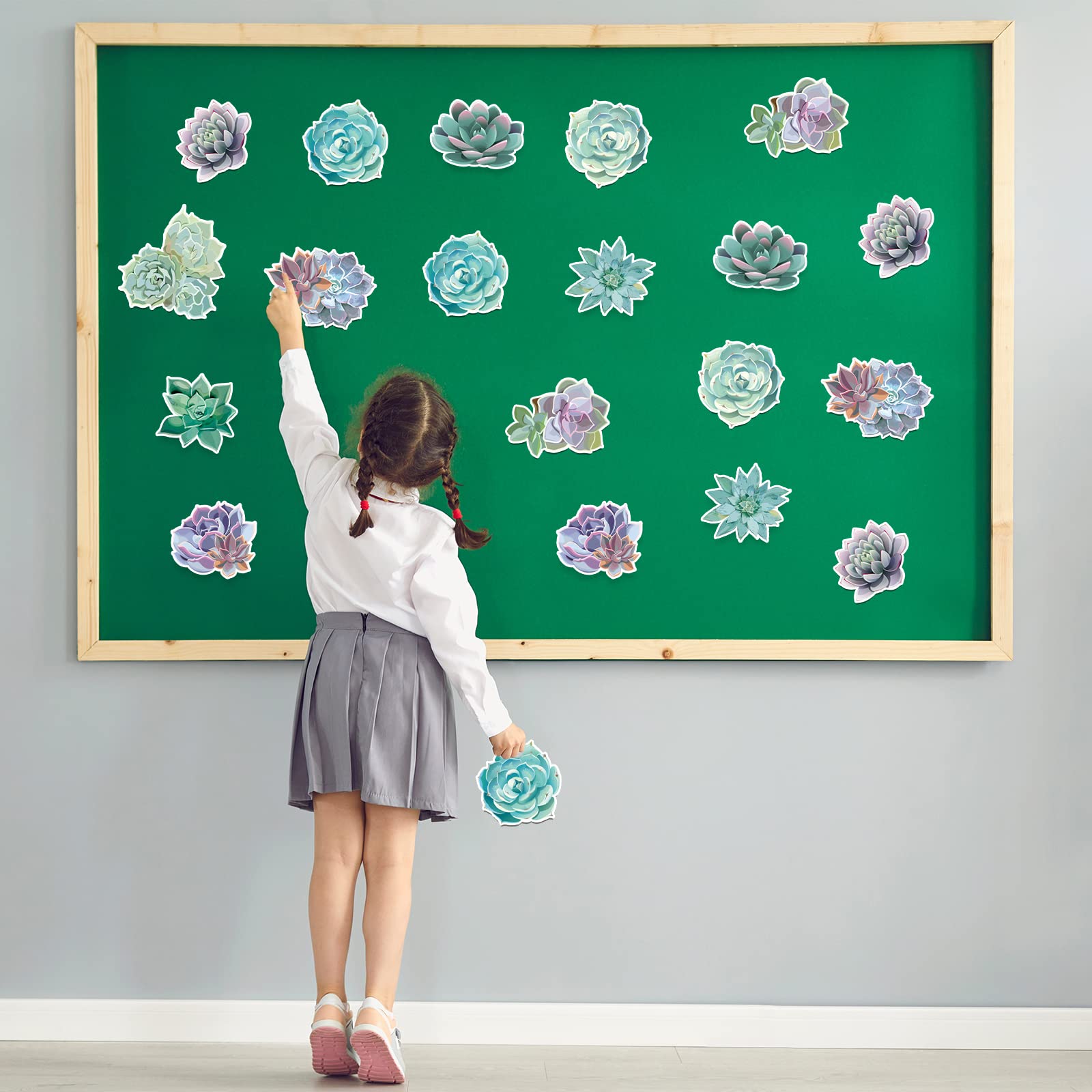 50pcs Succulents Cutouts Succulents Cut-Outs Classroom Decor Succulents Paper-Cuts Succulents Bulletin Board Cuts for Kids School Classroom Office Party Wall Decorations