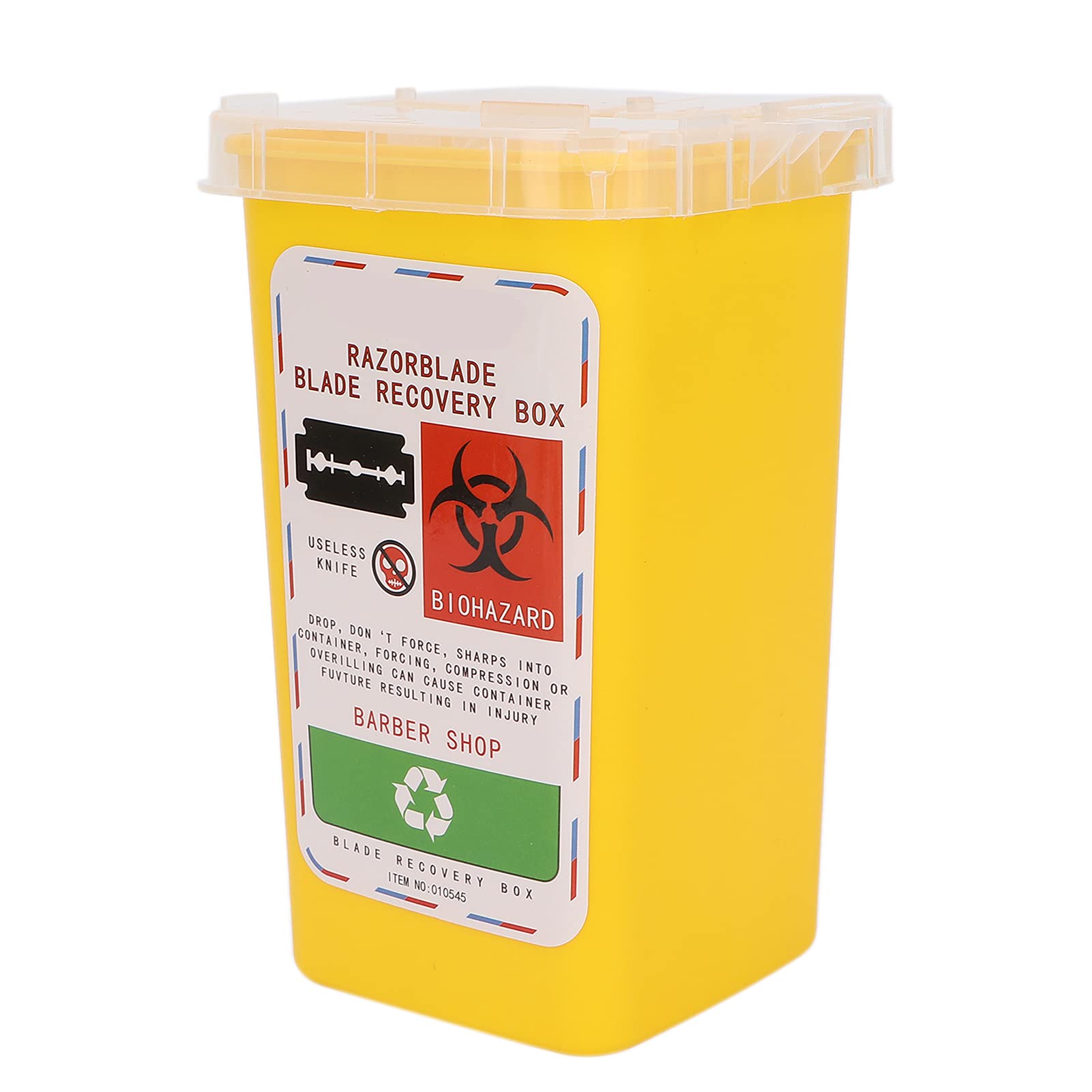 Sharps Disposal Container, Disposal Blade Container Barbershop Hair Salon Shaving Knife Blade Disposal Collect Box(yellow)
