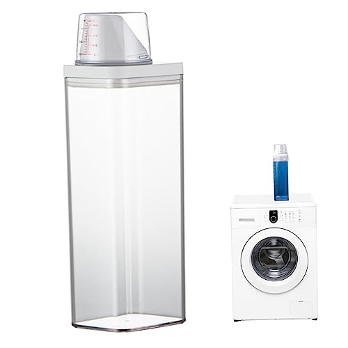 1900Ml Laundry Detergent Dispenser, Washing Powder Storage Detergent Container with Measuring Cup Moisture-Proof Reusable Empty for Scent Booster Beads/Small Solid Grain/Liquids