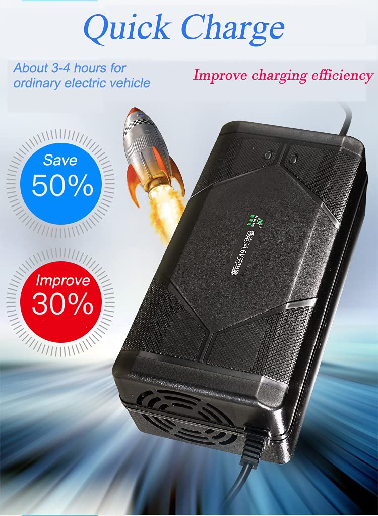 TCTYALR 370W Power 60V 5a 6a Electric Scooter Charger 71.4V 17S ebike Lithium ion Batteries Charger