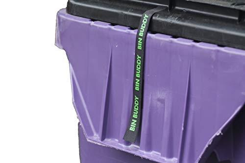 Bin Buddy - Garbage/Trash Can Strap Prevents Wind from Scattering Trash/Recycling - Automatically releases for Trash Truck - 2 pack
