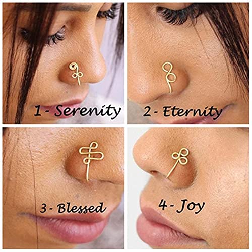 12 Pcs African Nose Cuff Non Piercing,Fake Nose Ring for Women, Nose Rings Hoop, Nose Ring Cuff Heart, Clip on Nose Ring