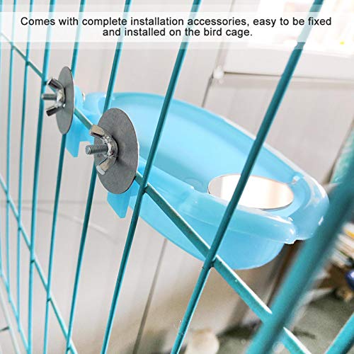 Bird Bathing Box, Blue Pet Parakeet Bird Bath Bird Bath Cage with Mirror Bird Bathtub Bird Cage Accessories for Small Birds Budgies Lovebirds Canary