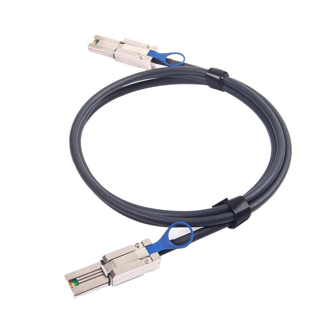 SFF-8088 to SFF-8088 External Mini SAS HD Cable, 3G/6Gbps SAS2.0 26Pin Hybrid Cable Attached SCSI for Raid Systems, DAS, External Storage Systems and Servers, 100-Ohm, 0.5-m(1.6ft)