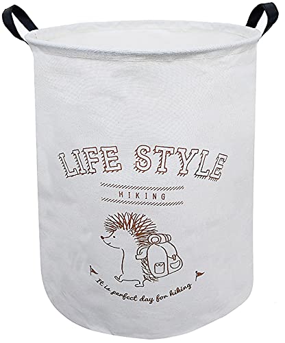 ASKETAM Fabric Laundry Basket Canvas Laundry Hamper for Dirty Clothes Toy Organizer Kid Nursery Room Decor Basket (hedgehog)