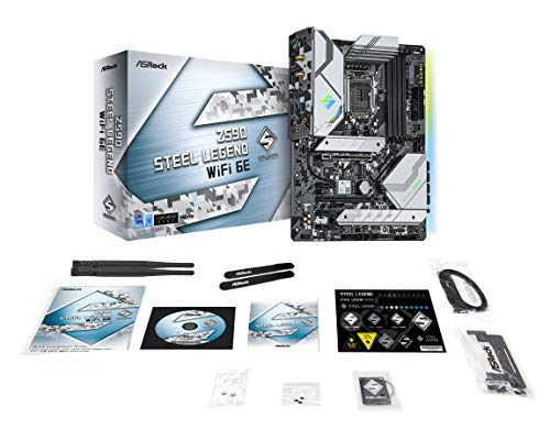 ASROCK Z590 STEEL LEGEND WIFI 6E Socket LGA1200/ Intel Z590/ DDR4/ Quad CrossFireX/ SATA3&USB3.2/ M.2/ WiFi&Bluetooth/ATX Motherboard