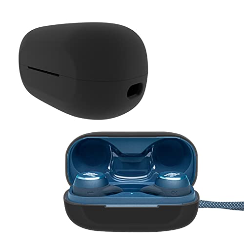 2 Pack DAYJOY Soft Silicone Protective Case Cover Compatible with JBL Reflect Mini NC Earphone, Protective Skin Sleeve(Black+Blue)