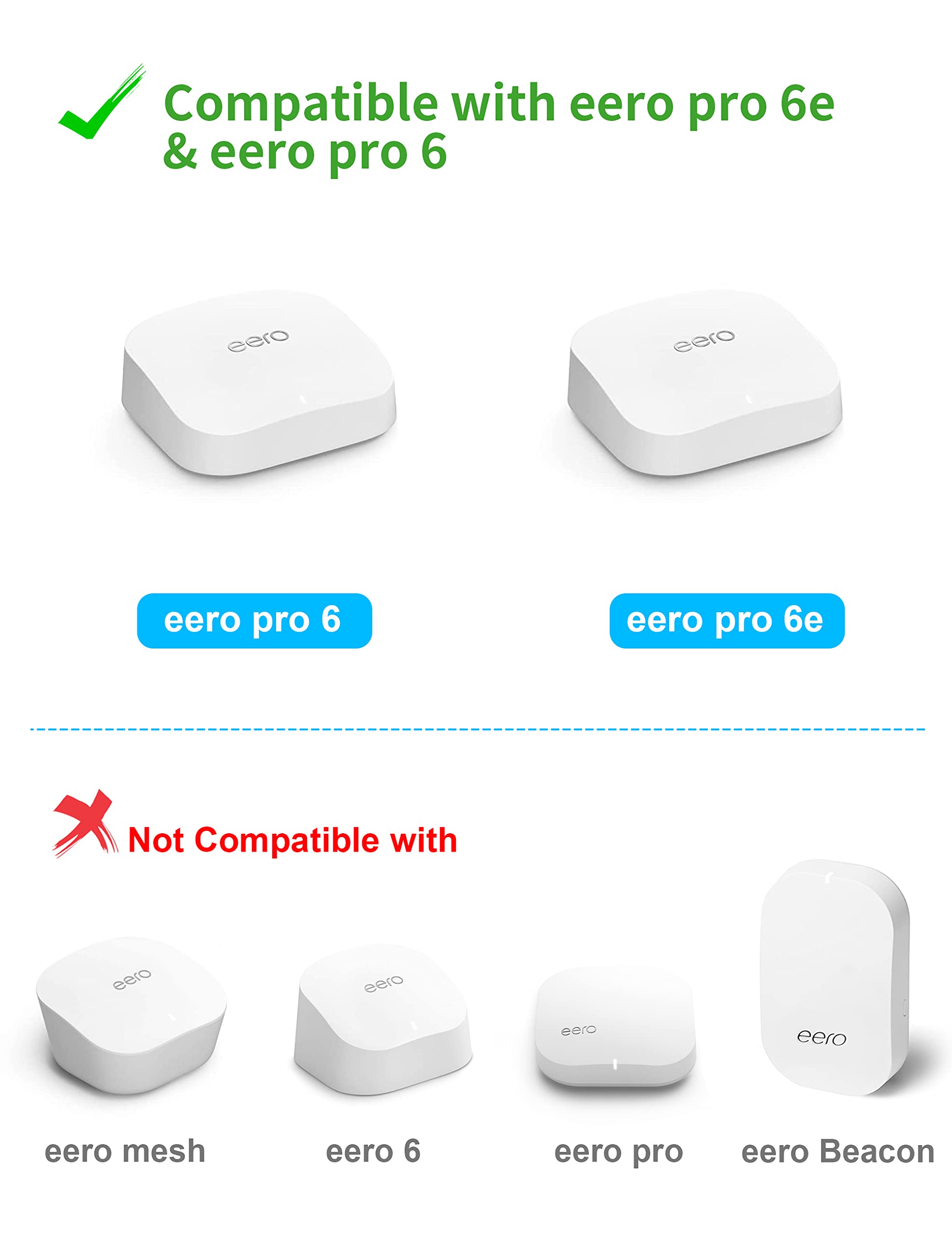 COOLWUFAN Wall Mount Holder for eero Pro 6/6E Home WiFi System - Simple and Sturdy Stand Bracket for Tri-Band Mesh Wi-Fi 6 System (White, 3 Pack)