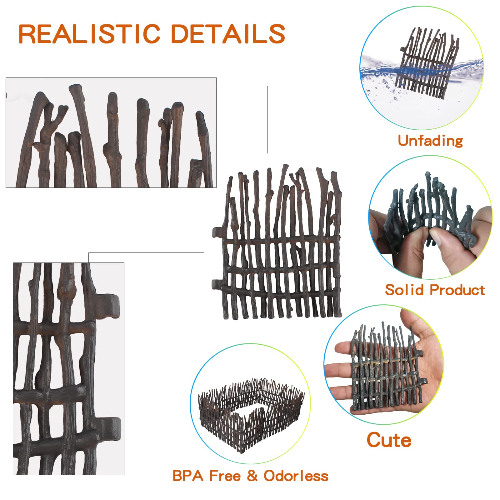 20PCS Corral Fence Toy Accessories Panel Set Farm Corral Fence with Gate Horse Paddock Barn Farm Animals for Toddlers Kids Preschool Educational Gift Sets