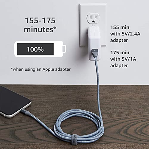 Amazon Basics USB-A to Lightning Charger Cable, Nylon Braided Cord, MFi Certified Charger for Apple iPhone 14 13 12 11 X Xs Pro, Pro Max, Plus, iPad, 10,000 Bend Lifespan, 6 Foot, Dark Gray