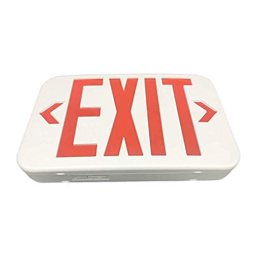 AmazonCommercial LED Emergency Exit Sign, UL Certified, 2-Pack, Double Face Exit with Battery Backup