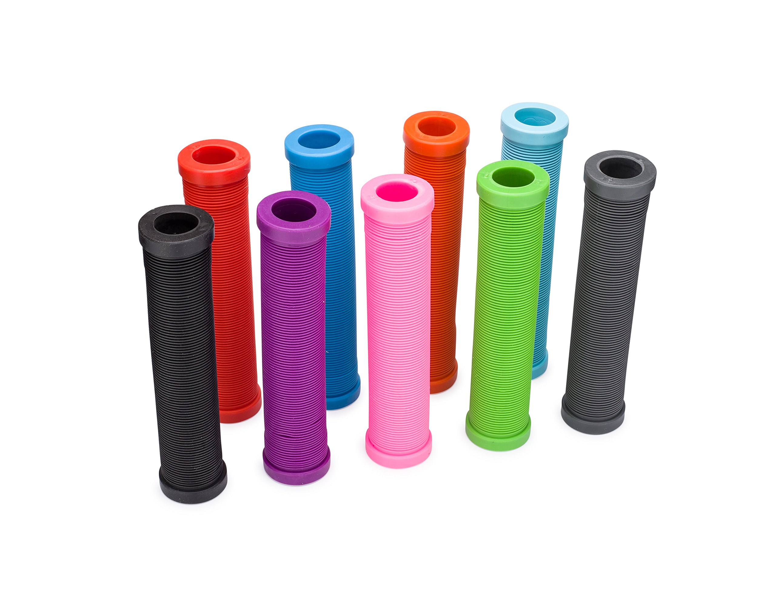 25NINE Ronin Grip Without Flange - Flangeless BMX Bike and Scooter Handlebar Grips with End Plugs - Black
