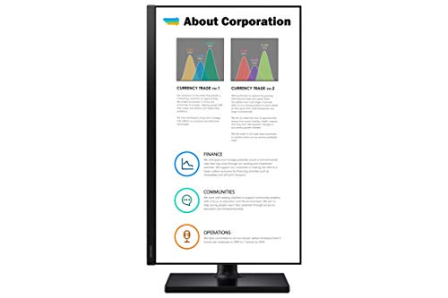 SAMSUNG FT45 Series 22-Inch FHD 1080p Computer Monitor, 75Hz, IPS Panel, HDMI, DisplayPort, USB Hub, Height Adjustable Stand, 3 Yr WRNTY (LF22T454FQNXGO),Black