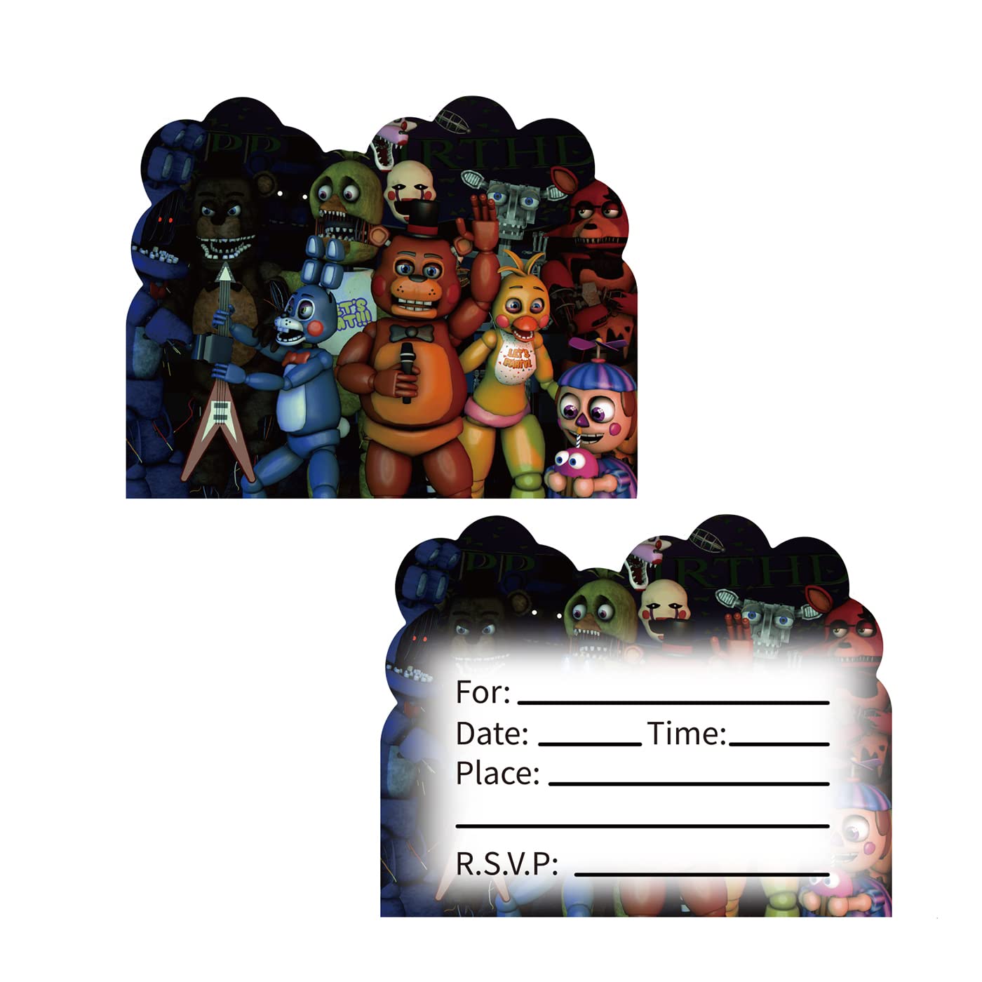 20Pcs Five Invitation Cards Five Birthday Invitation Cards,for Kids Birthday Party Supplies
