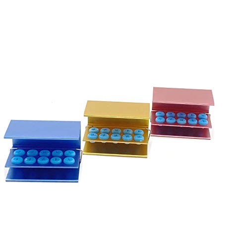 3Pcs 10 Holes Dental Burs Holder Block Case for CA/RA&FG Dental Autoclavable Burs Holder