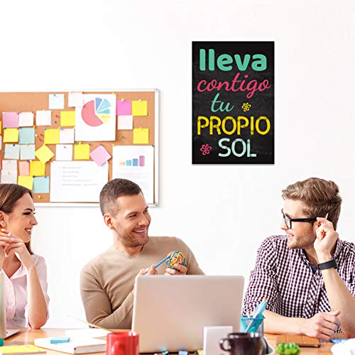 FaCraft Spanish Classroom Decorations,6pcs Spanish Motivational Posters,12"x 18" Inspirational Positive Quotes Wall Art Poster for Spanish Classroom School,Home,Office,Library Decor