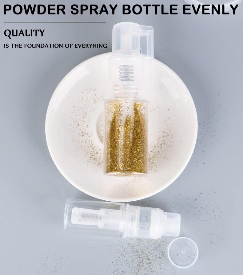 AKOAK 1 Pack 110ml Portable Detachable Travel Spray Bottle Container PET Cosmetics Bottle Transparent Dry Powder Spray Bottle