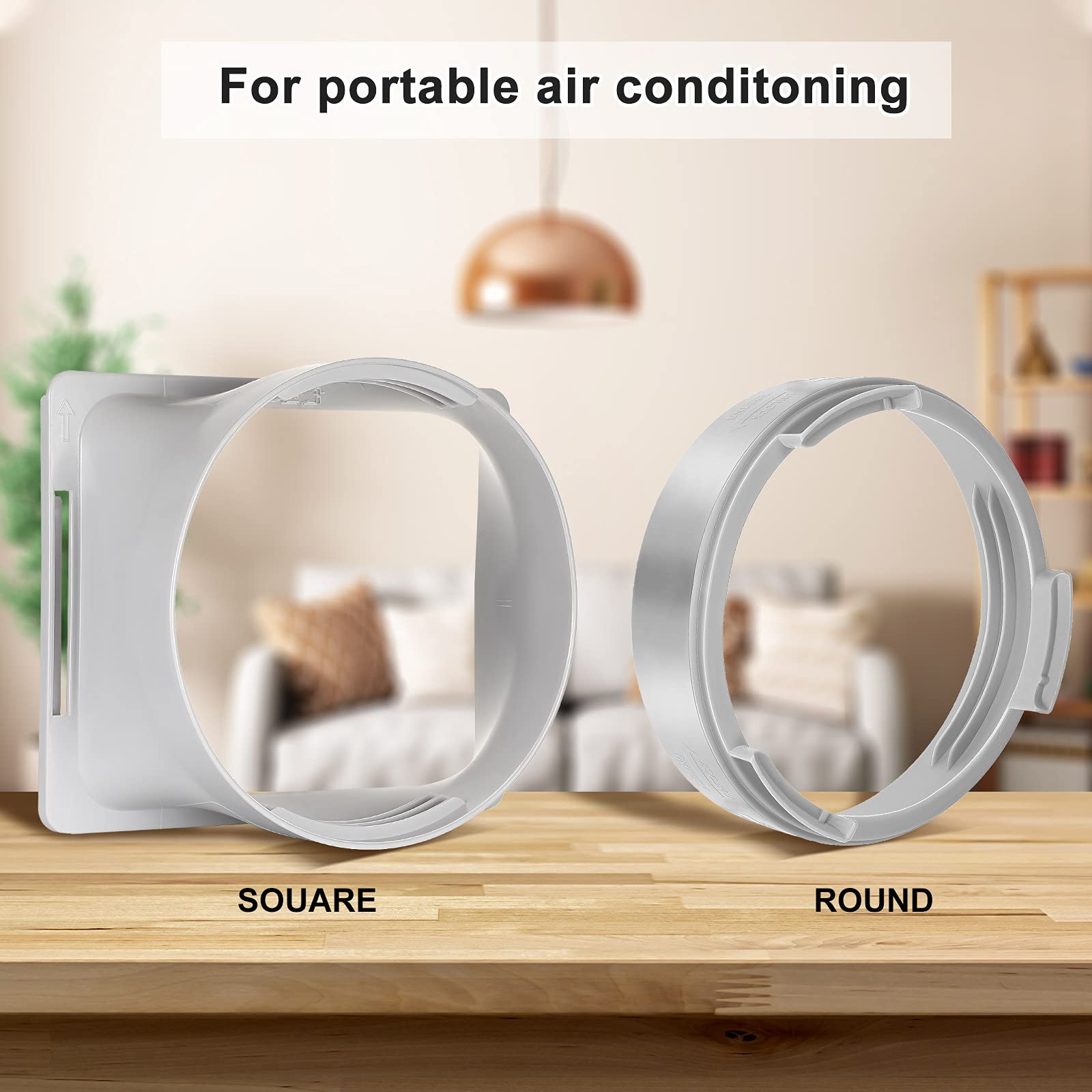 2 Pieces Portable Air Conditioner Hose Connector Window Adapter Exhaust Hose Connector Coupler Tube Connector Mobile Air Conditioning Accessories for Mobile Air Conditioning Exhaust Hose, 2 Sizes