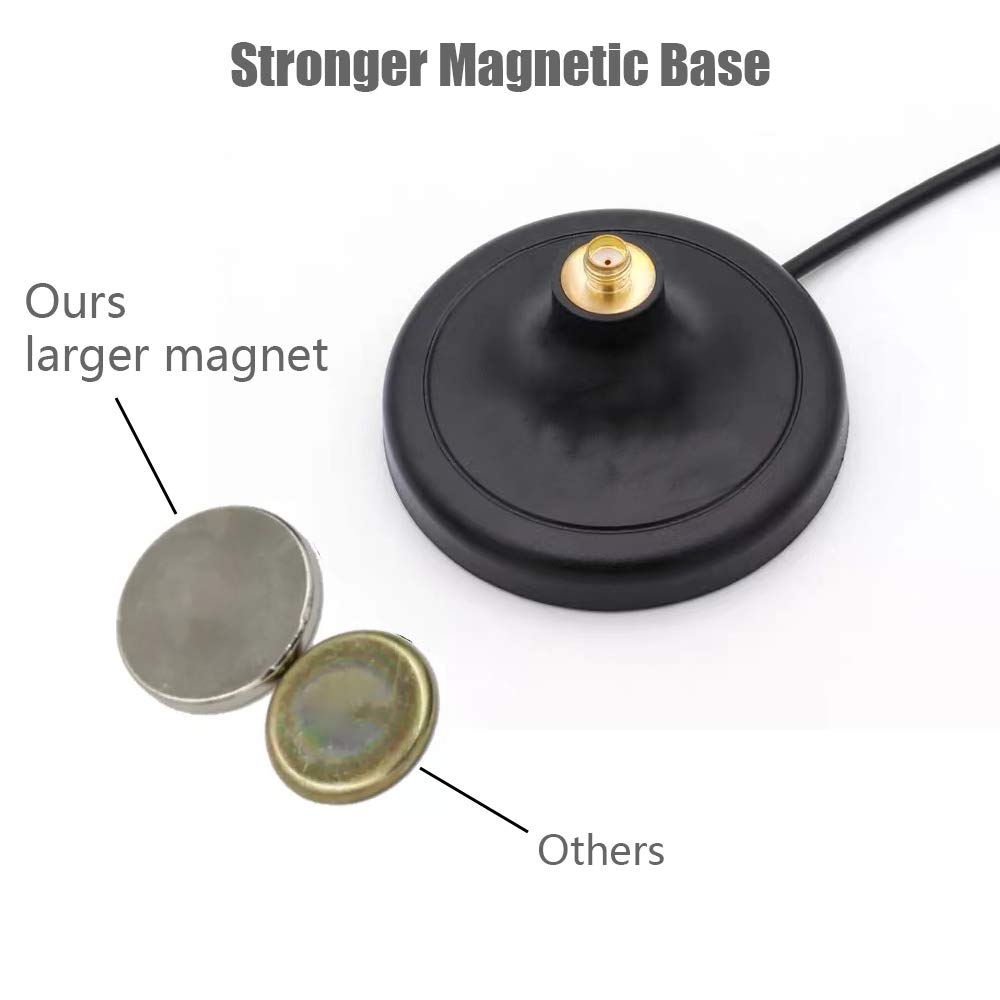 CORONIR 4G LTE Antenna Magnetic Mounting Base with 10ft SMA Male Antenna Extension Cable for 4G LTE WiFi Router Gateway Modem Hotspot Adapter Mobile Cell Phone Signal Booster Cellular Amplifier-2pack