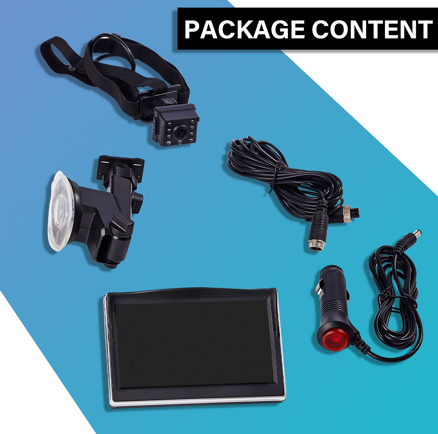 Baby Car Camera HD 5 Inch Monitor Car Mirror Infant Rear Facing Full View Clear Night Vision