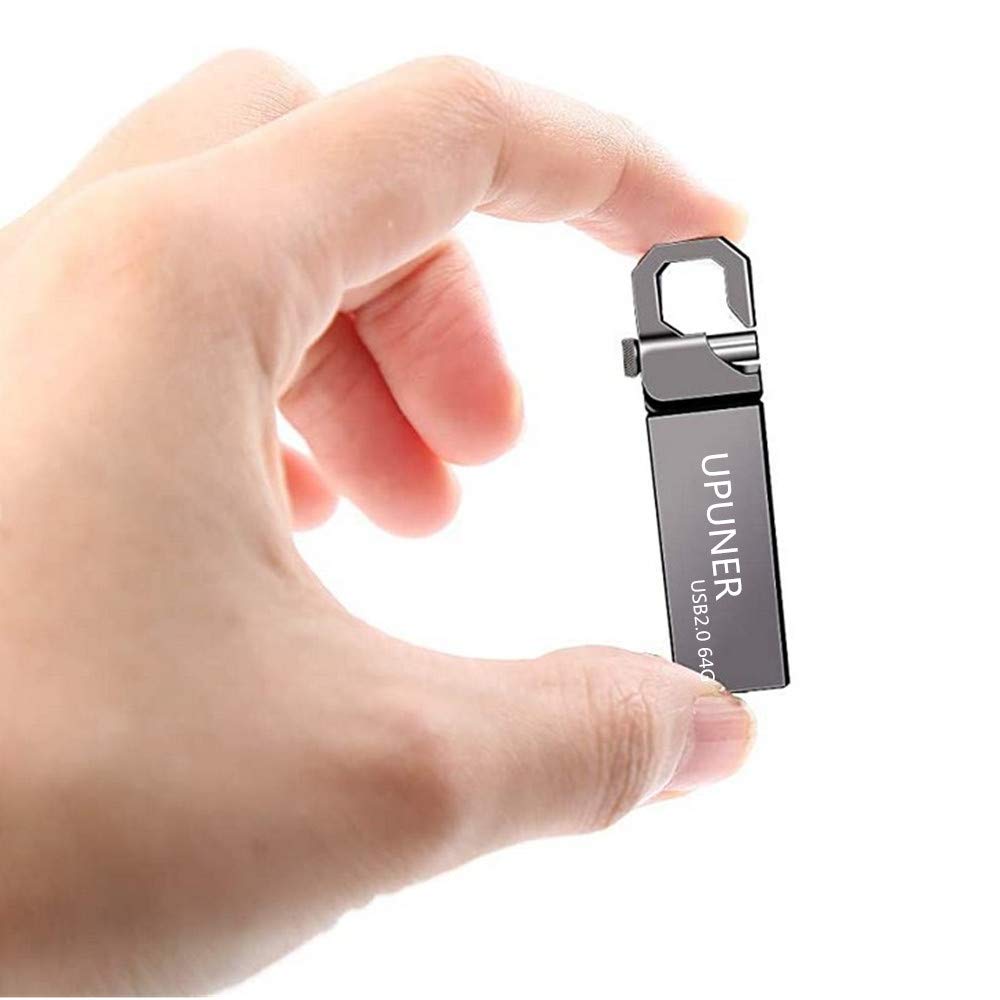 128G64GB 32G USB 2.0 Flash Drive, Metal Micro Hook Memory Stick Built-in Waterproof.(64 G)