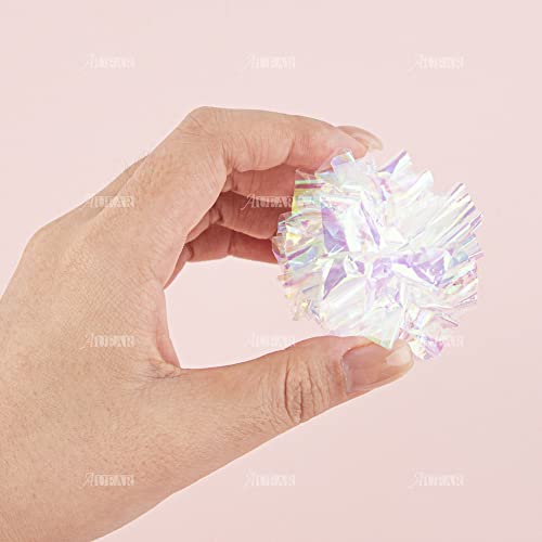 AUEAR, 20 Pack Dye Free Crinkle Balls 2" Mylar Crinkle Balls Sounds Shiny Kitty Glitter Balls for Cats
