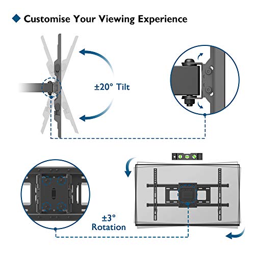 BONTEC Full Motion TV Wall Mount for 32-85 inch LED LCD OLED TVs, Swivel Tilt Level TV Mount Bracket with Articulating Dual Arms Hold up to 132lbs, Max VESA 600x400mm, Fits 12β 16" Studs