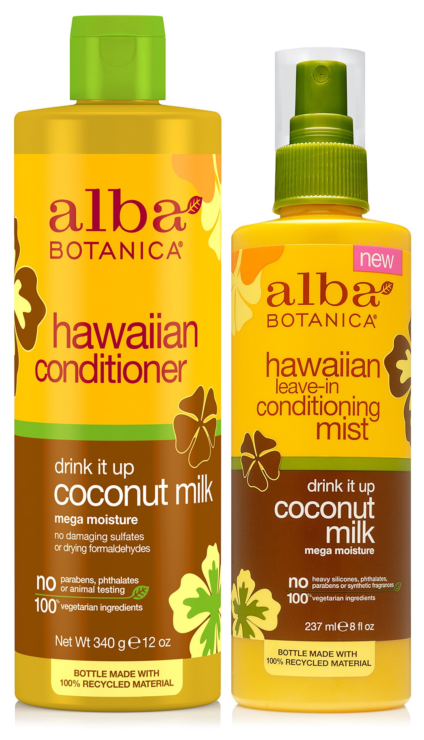 Alba Botanica Natural Hawaiian Conditioner Coconut Milk with Coconut Milk Leave-in Conditioning Mist