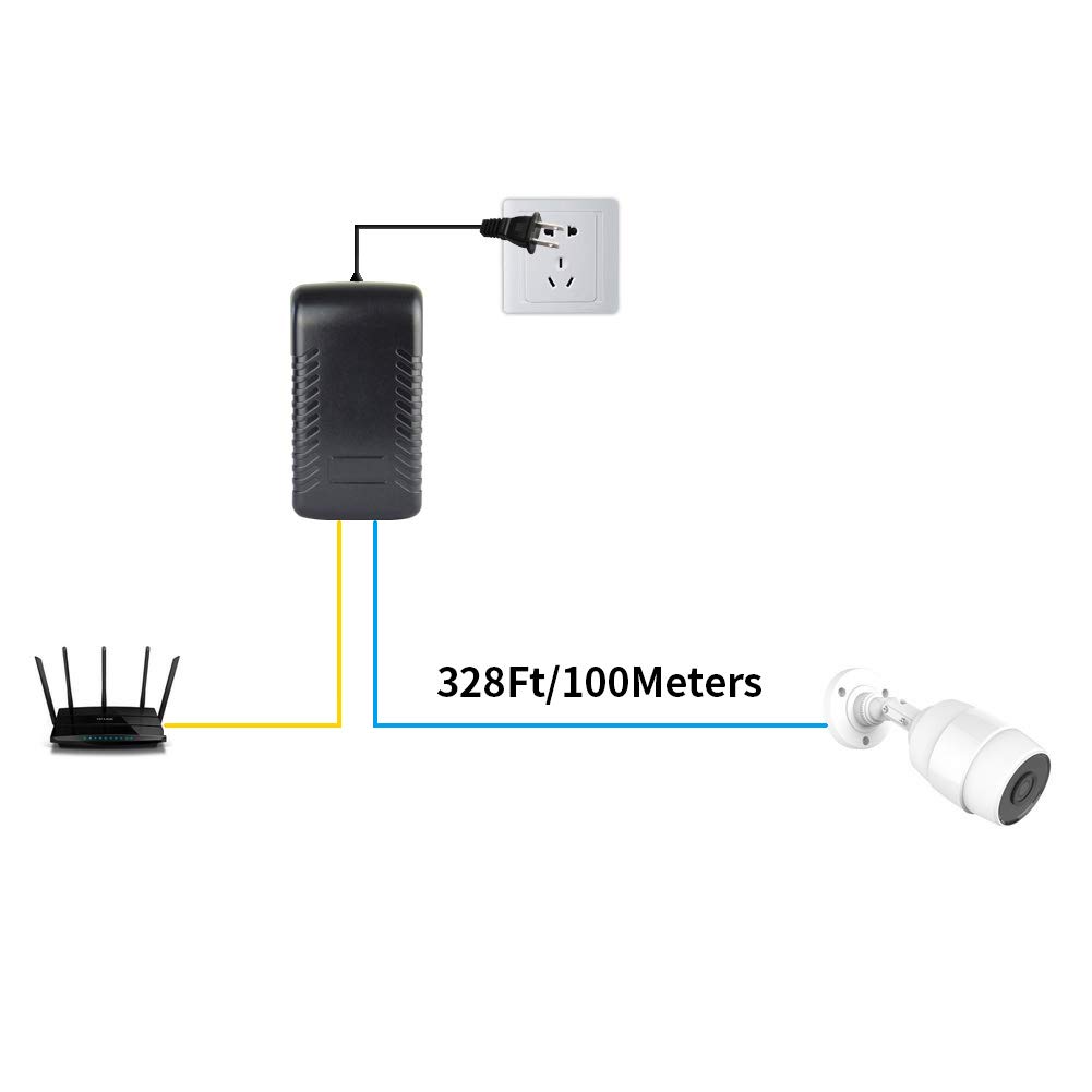 48V POE Injector Adapter Power Supply,10/100Mbps IEEE 802.3af Compliant, for Most Cisco/Polycom/Aastra Phones and More