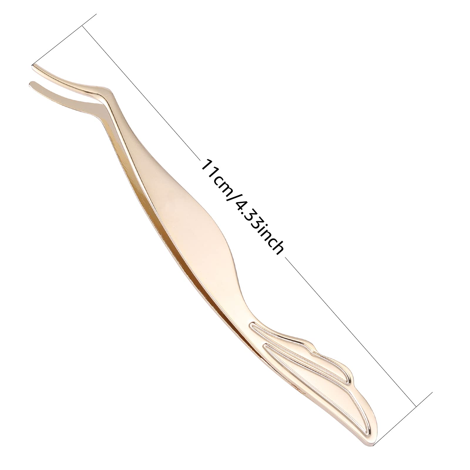 Eyelash Applicator Tool DIY Lash Extensions Tweezer For Cluster Lashes Stainless Steel High Precision Round Head(Golden)