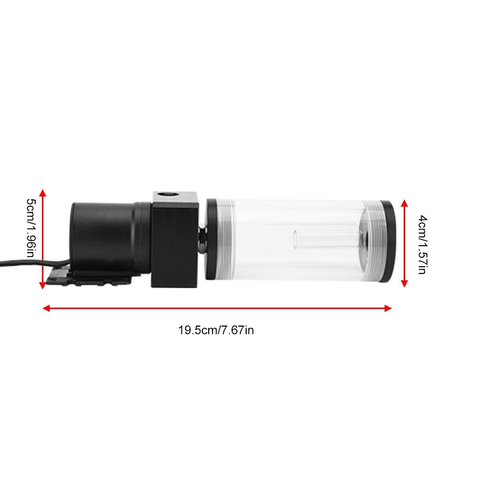 19W 12v CPU Water Cooling Pumpe Reservoir DIY Combo, 800L/H , G 1/4" Thread Port, PC Cpu Water Cooling System Heat Exchanger Tool, Transparent Acrylic Material, Easy Install(110mm)
