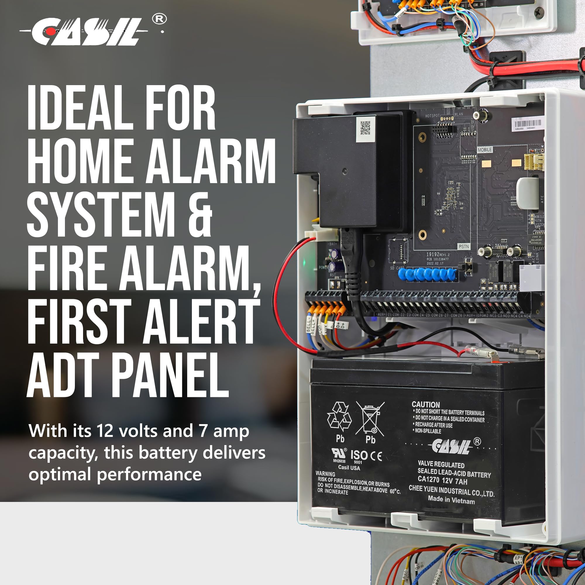 Casil Original CA1270 12v 7ah ADT Home Alarm Battery