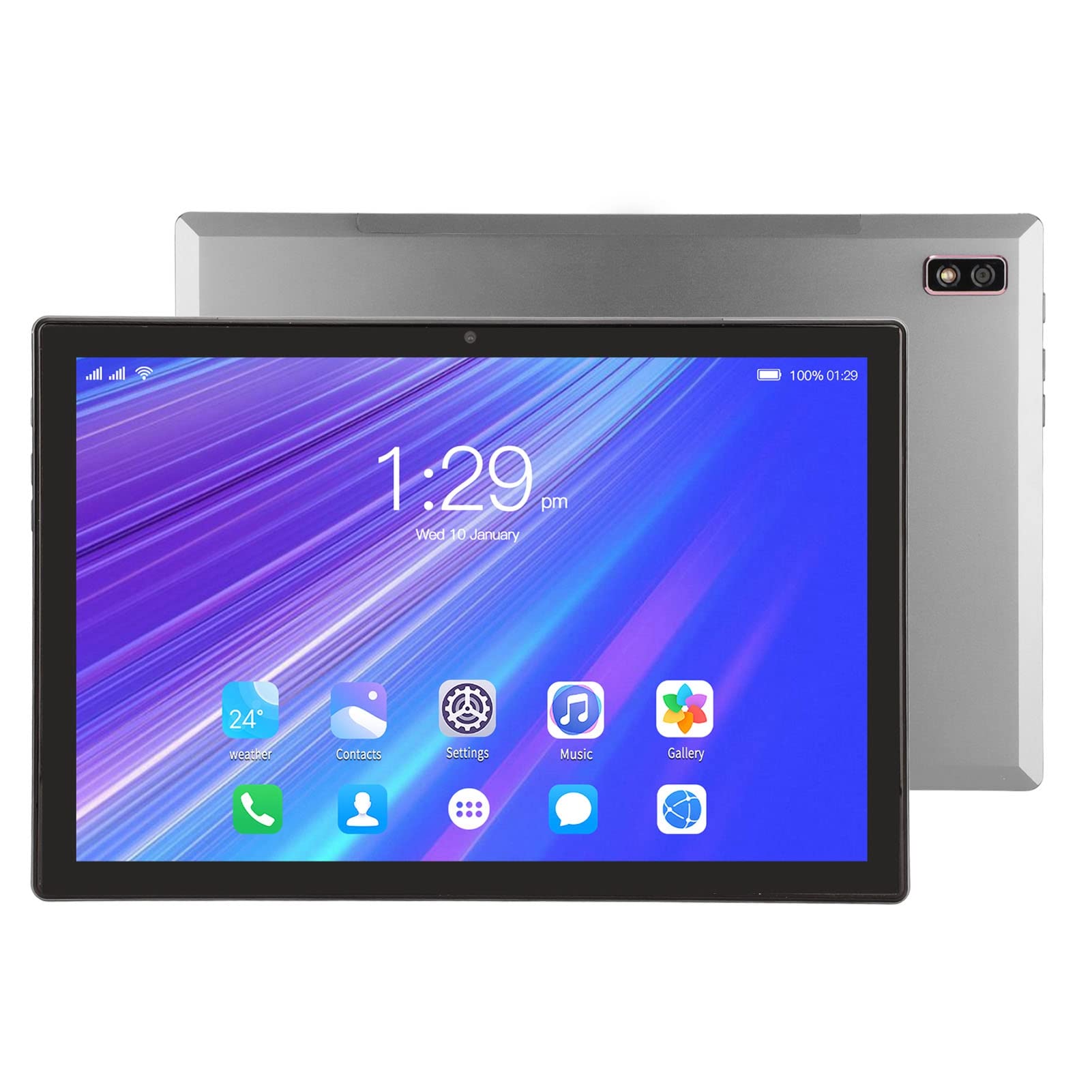 10in 6GB 128GB WiFi Android 11 Tablet, Slim Metal Design, 1920x1200 IPS Clear Display, Dual Speakers, 8800mAh Long Lasting Battery, 8 Front 20 MP Rear Camera, Silver Grey(US)