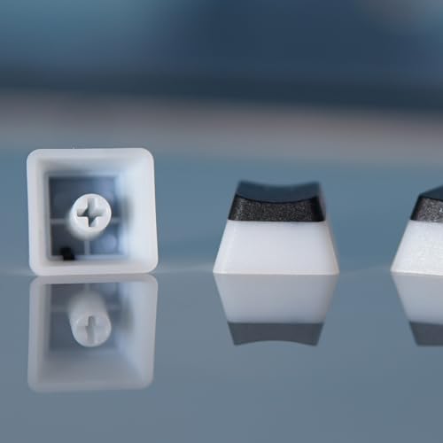 RK ROYAL KLUDGE 112 Double Shot PBT Pudding Keycaps, OEM Profile ANSI ISO Layout Keycap Set with Translucent Layer for Mechanical Keyboard, Black