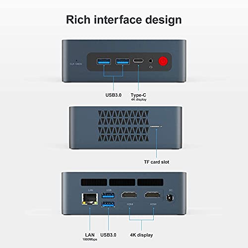 Beelink Mini PC SEi10 Core i3-10110U(up to 4.10 GHz), 16GB RAM 512GB NVMe M.2 SSD Windows 10 Pro Mini Desktop Computer Support 4K Dual HDMI, WiFi-6 with BT5.0 (16GB+512GB/Intel 10th Core i3 10110U)