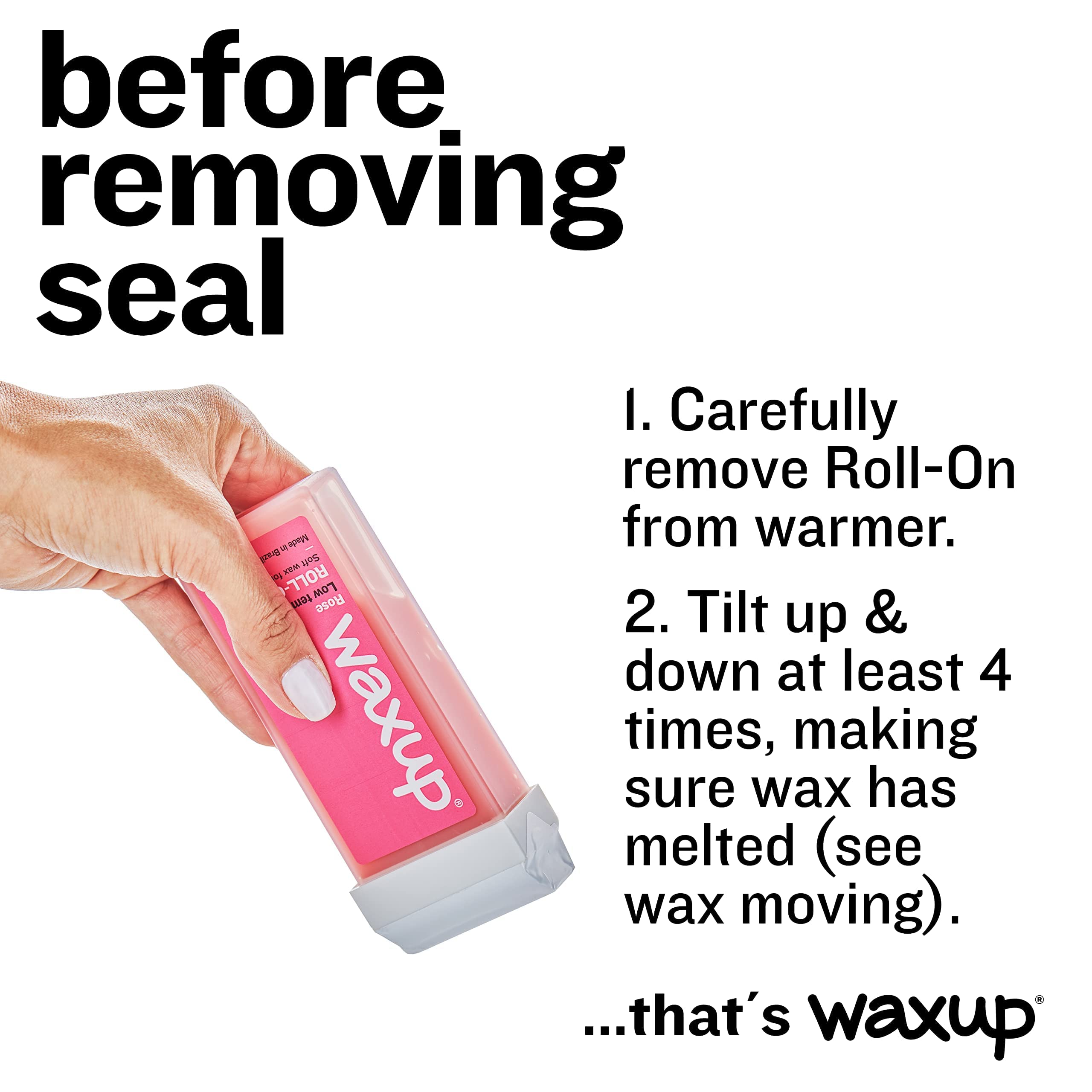 waxup Rose Roll On Wax 4 Pack, Hair Removal Wax Cartridge for Roll on Wax Kit and 200 Wax Strips