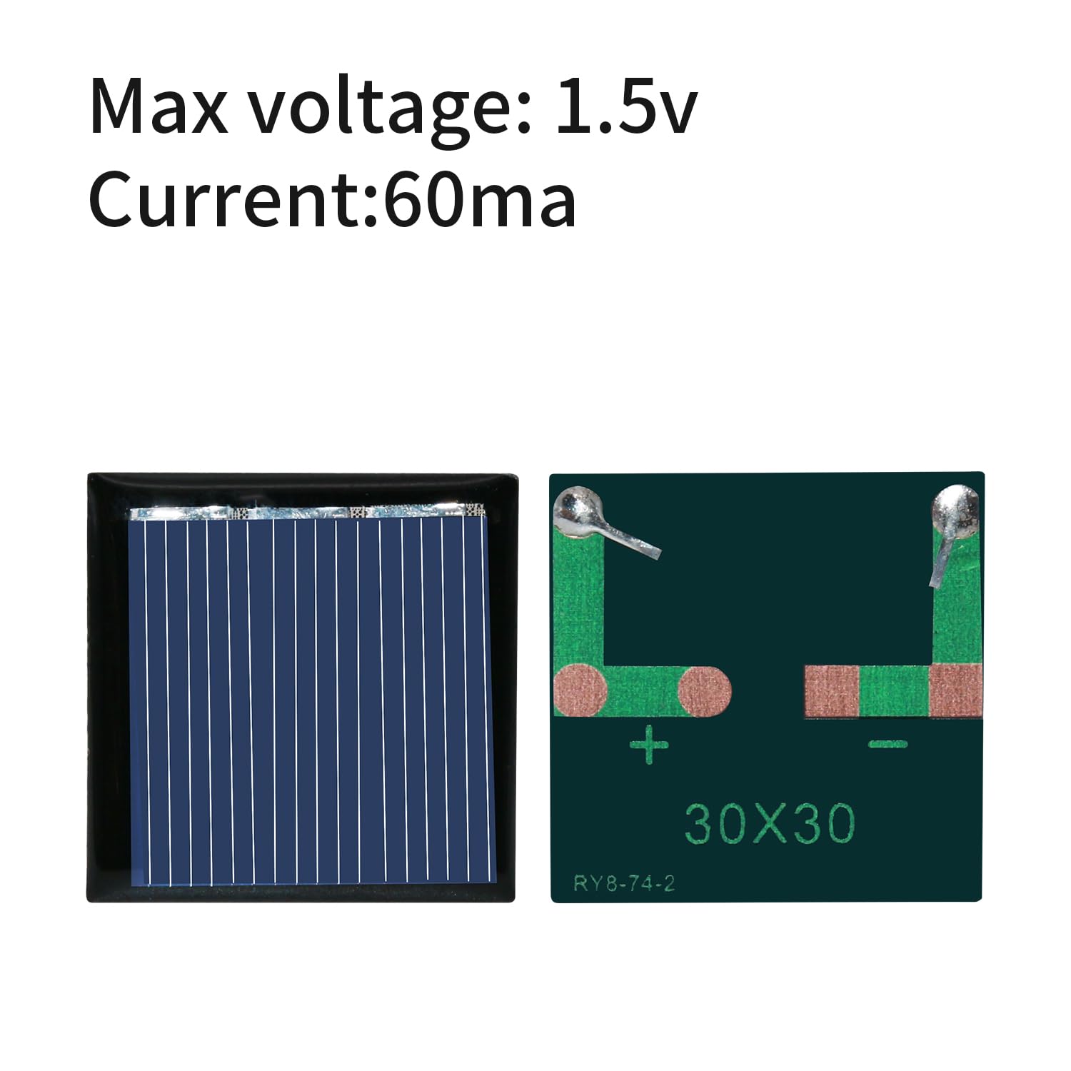 10Pcs Mini Solar Panels for Solar Power, 1.5V 60mA Mini Solar Panel Kit DIY Electric Toy Photovoltaic Cells Solar Epoxy Cell Charger 1.18"*1.18" (30mm*30mm)