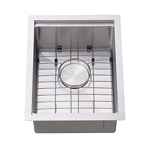 18 Inch Stainless Steel Bar Sink Undemount-VAPSINT 18x14 inch Workstation Ledge Single Bowl Small Kitchen Sink,Wet Bar Prep RV Sink Basin with Accessories