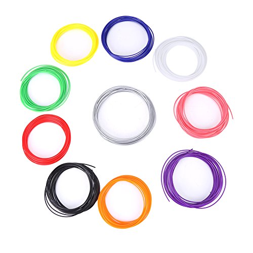 3D Printer Filaments,10 Colors 1.75MM PCL Pen Filament Refills for Printer Printing Pen Low Temperature