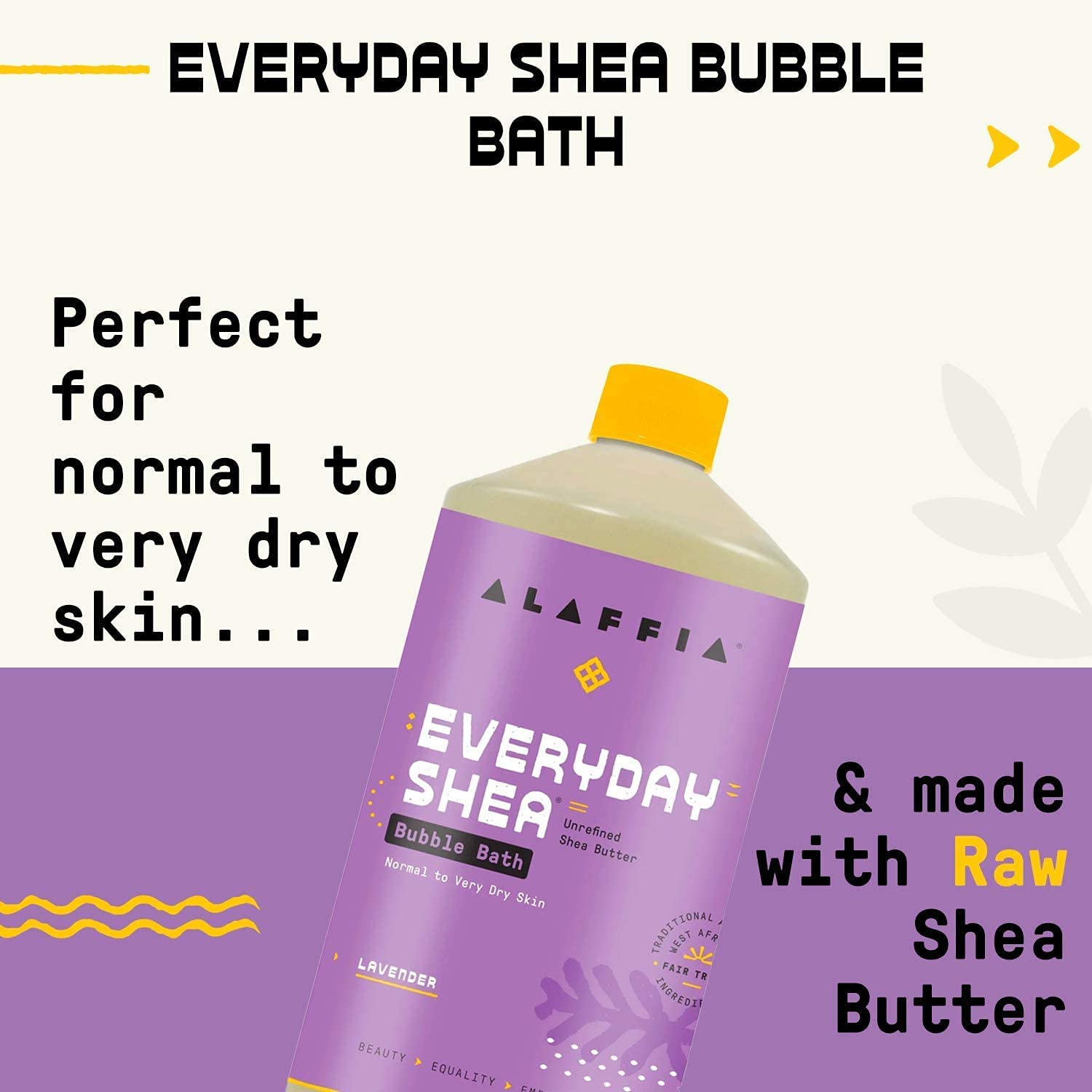 Alaffia Bubble Bath for Women, Lavender, Pump Included – Everyday Shea Butter Formula with Wild Yam, 32 Fl Oz