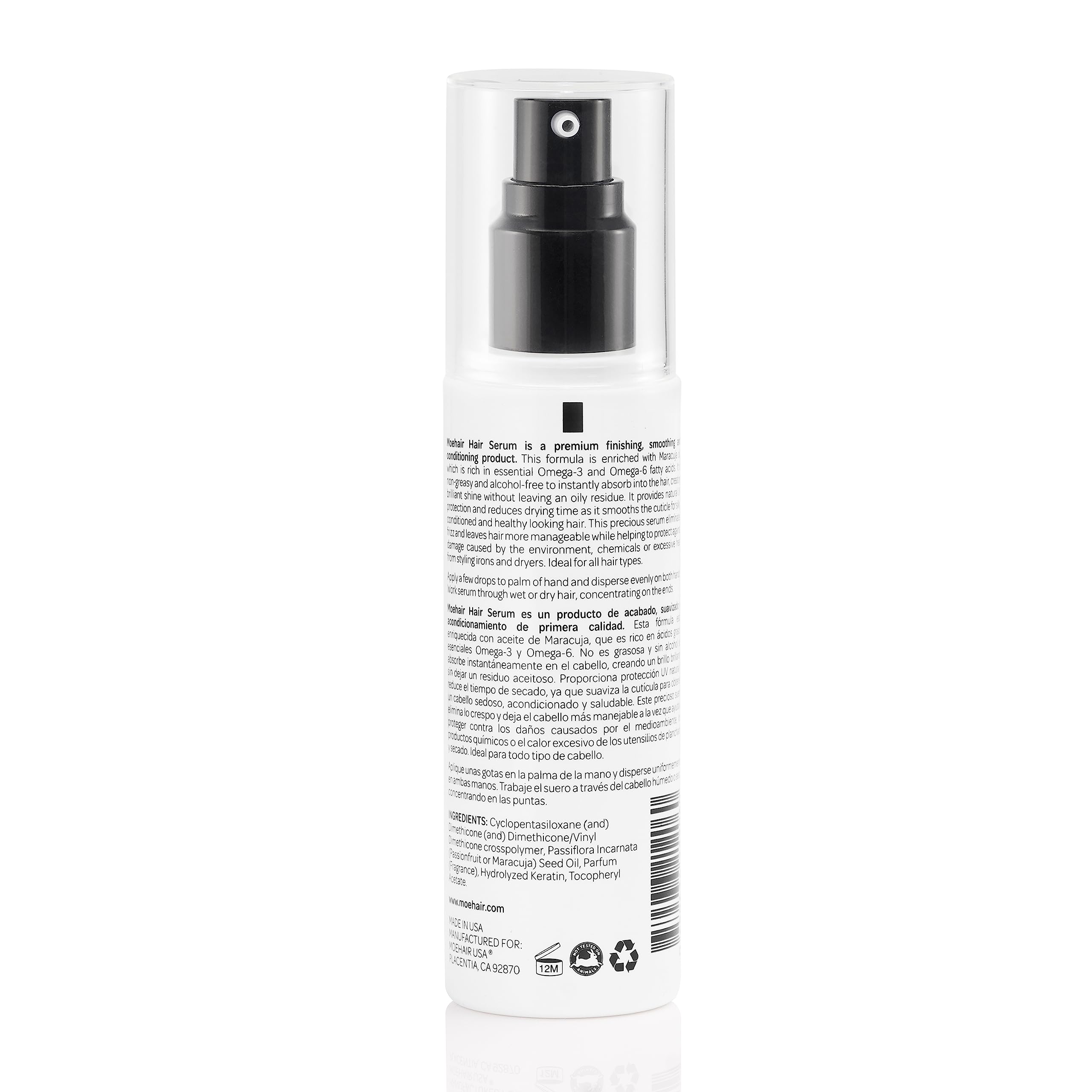 MOEHAIR Anti Frizz Hair Serum | Infused with Maracuja Oil and Protein | Hair Serum for Frizzy Hair | Paraben and Sulfate-Free Hair Smoothing Serum | For Strong and Silky Hair (3.38 Fl. Oz)