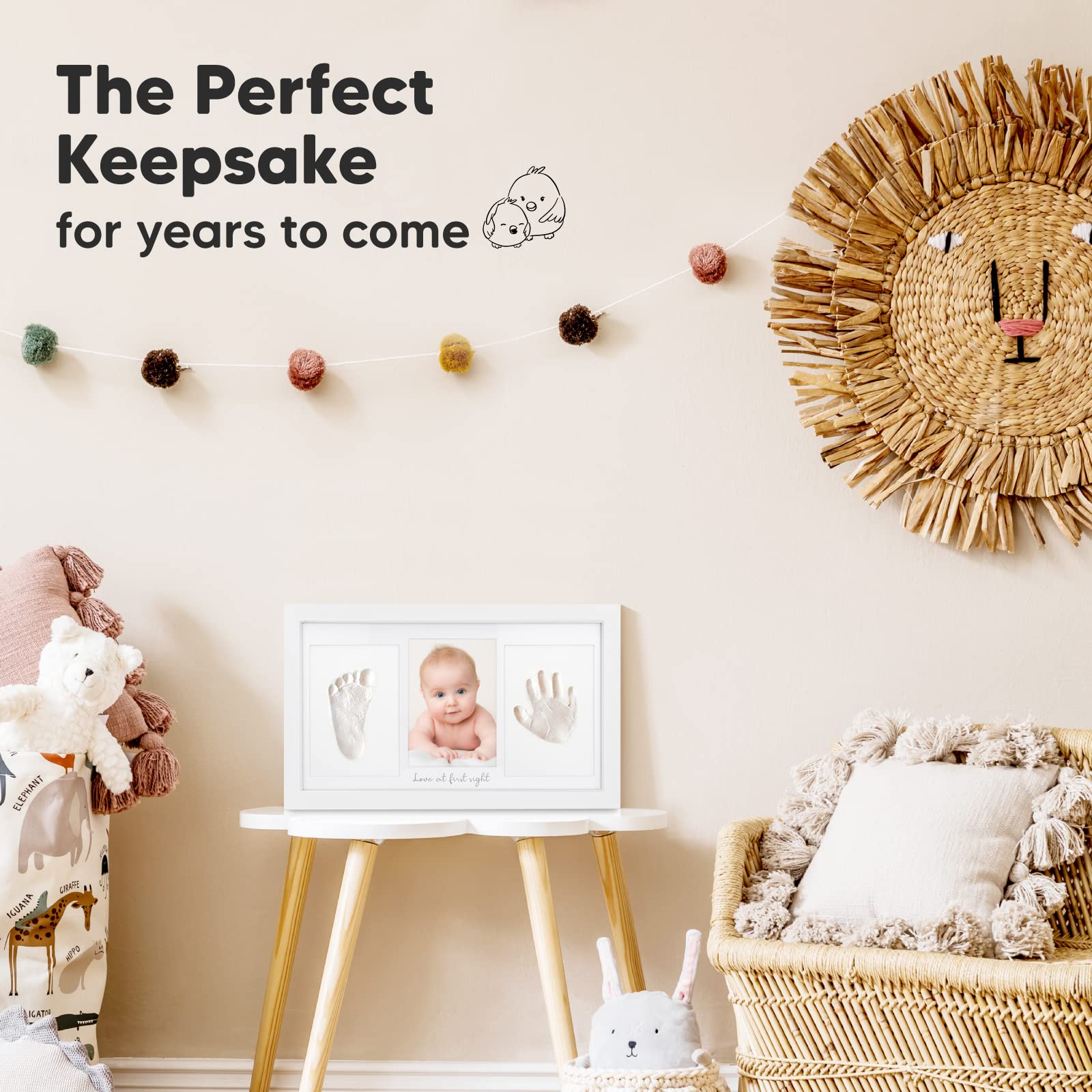 Baby Handprint Footprint Keepsake Duo Frame and Baby Ornament Kit Bundle - Perfect Baby Gift Shower