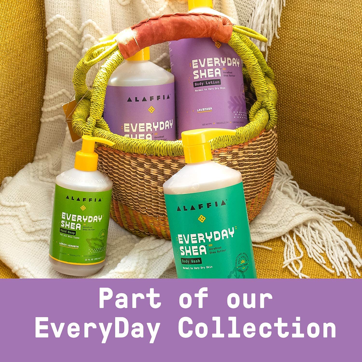 Alaffia EveryDay Shea Shampoo - Normal to Very Dry Hair, Helps Clean with Shea Butter and Coconut Oil, Fair Trade, Lavender, 32 Fl Oz