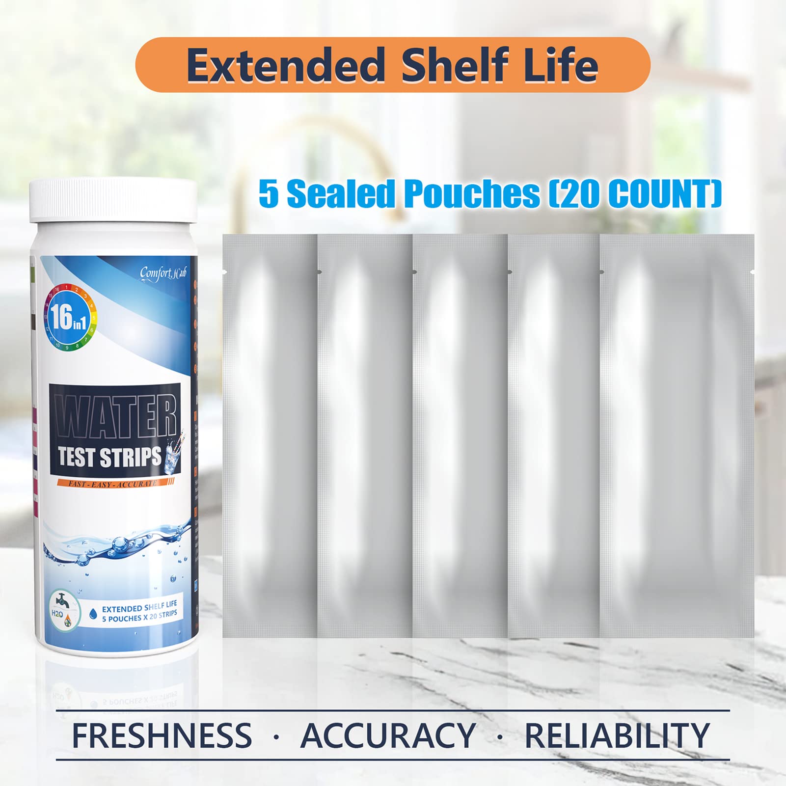 17 in 1 Water Testing Kits for Drinking Water - Water Test Kit - Tap Well Home Water Quality Test - 100 Strips + 2 Bacteria Tests - Easy Testing for pH Lead Hardness Iron Copper E.coli and More!