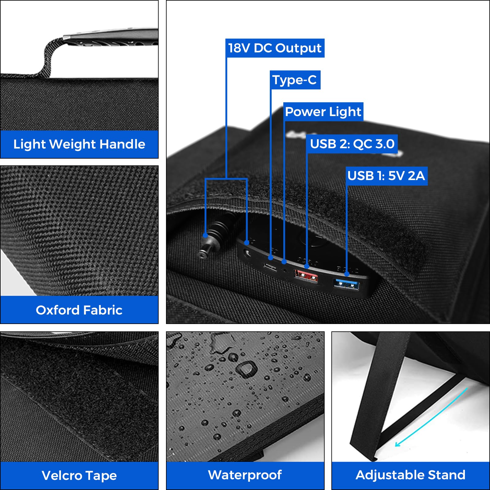 120W Portable Solar Panel β Solar Panels for Camping with USB & DC Output - Folding Solar Panel for Camping RV & Outdoor Use - Compatible with Solar Generators Power Stations