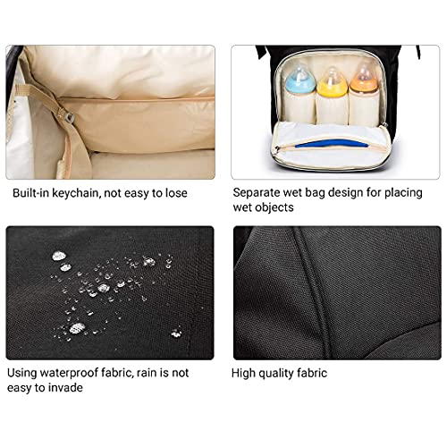 Diaper Bag Backpack Bag Baby Bags for Mom and Dad Maternity Diaper Bag with USB Charging Port Stroller Straps Thermal Pockets,Water Resistant