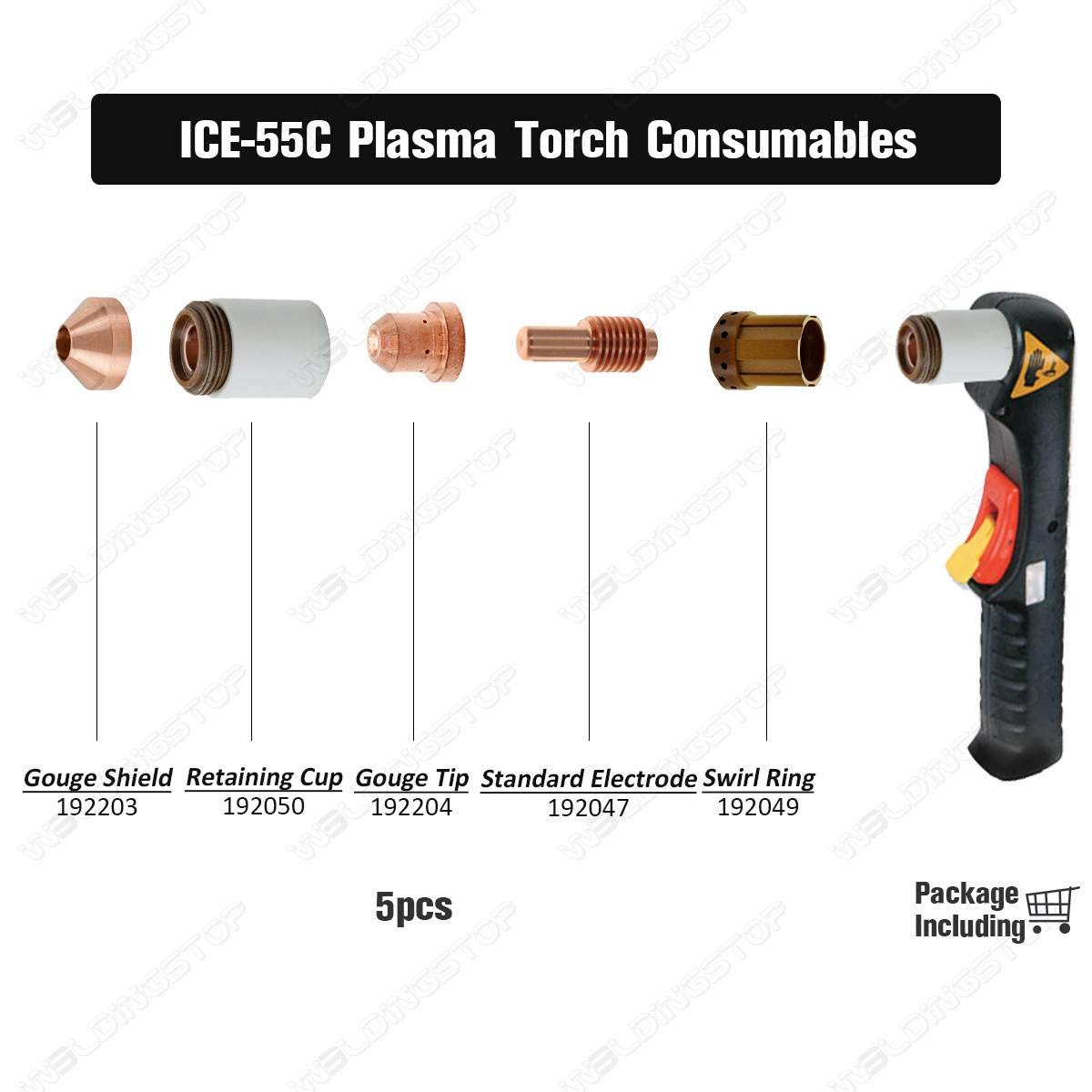 192204 Gouging Tip Nozzle for Plasma Gouging Cutting Miller ICE-55C Torch