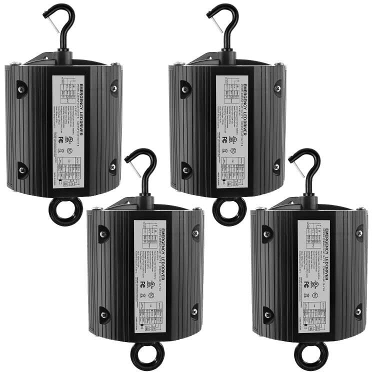 40W Emergency LED Driver AC Input 100-347V Output DC170V Emergency Backup Battery Emergency Driver for UFO LED HIGH Bay Light UL Listed. (40W-170VDC (4 Pack))