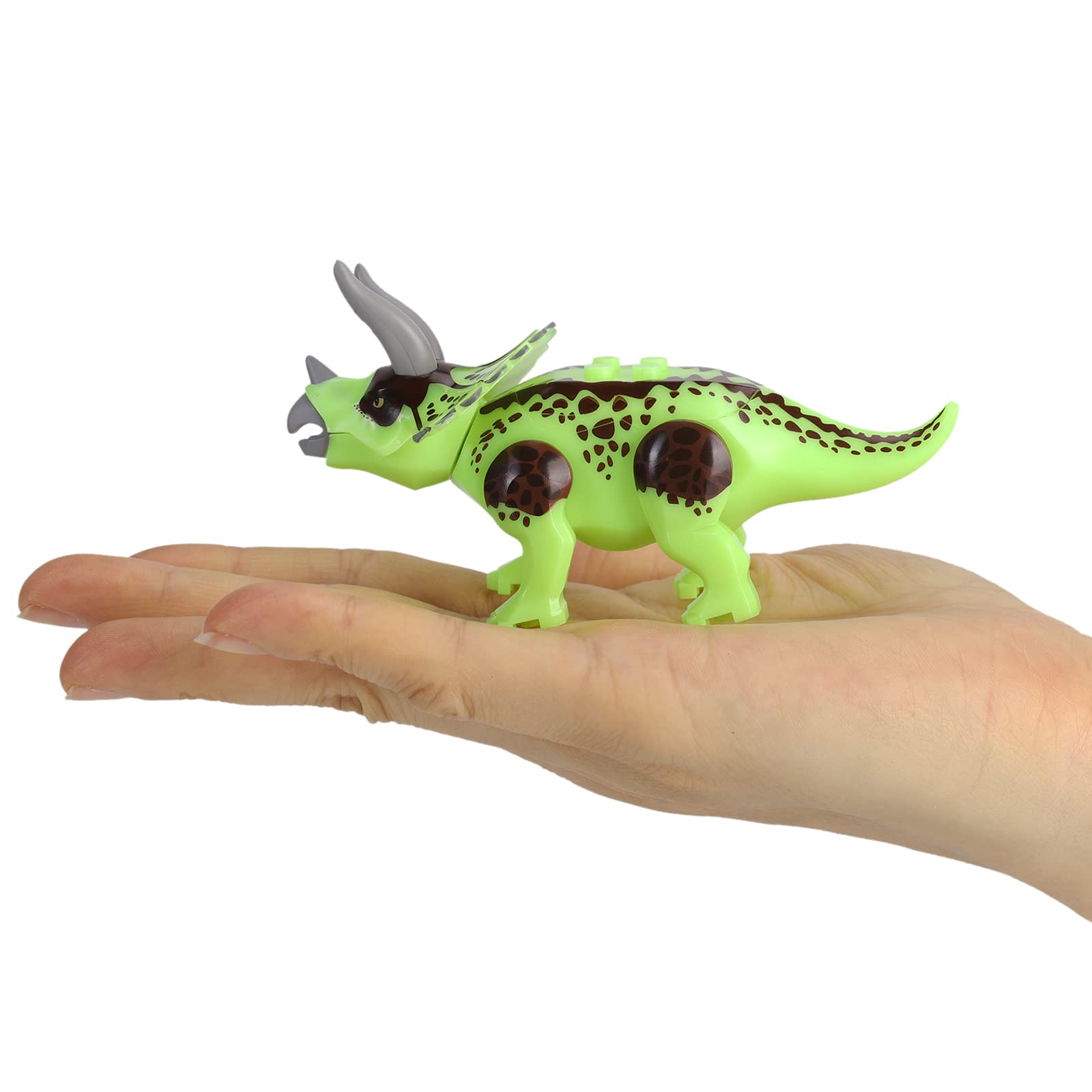 16 Pack: Compatible Dinosaurs Mini Figures for Jurassic World Building Blocks Toys, Glow in The Dark Toy Mini Figures, Bulk Party Favors for Kids Play