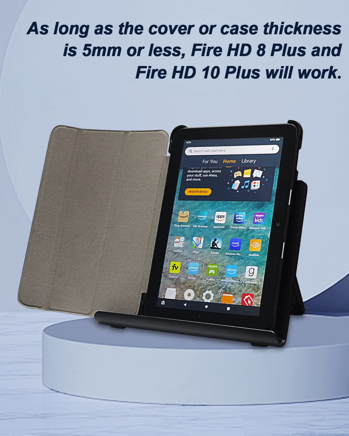 15W Wireless Charging Dock Design for Fire HD 8 Plus(2022 & 2020 Releases) & Fire HD 10 Plus (2021 Releases),DO NOT Compatible with Fire HD 8 & Fire HD 10